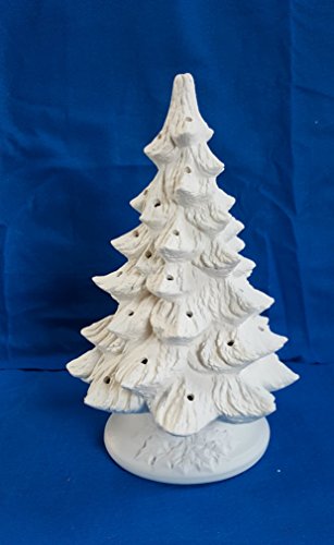 Amazon.com: 12" Classic Ceramic Christmas Tree and Base unpainted ...