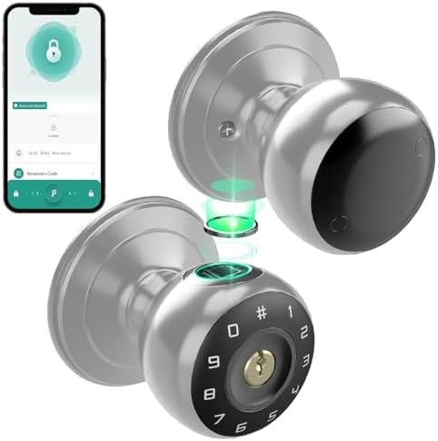 Smart Door Knob with Keypad Fingerprint Door Knob - Keyless Entry Door ...