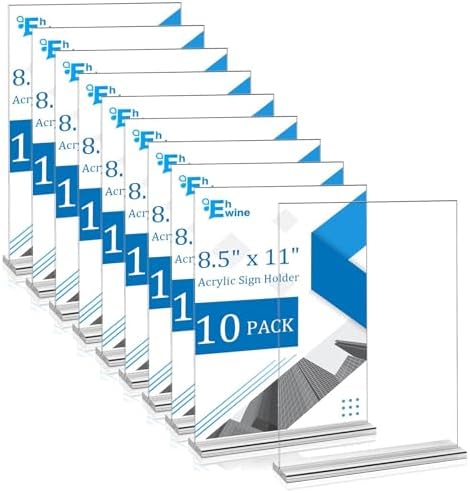 Amazon.com : EHWINE 6 Pack 8.5 x 11 Acrylic Sign Holder, Clear Signs ...