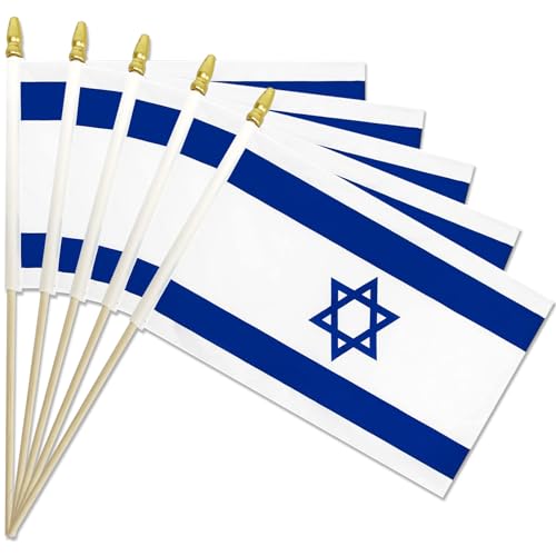 Pack of 20, Handheld Israeli Flags 5x8 Inch - Small Israel - Want It All
