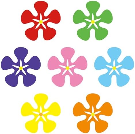 Amazon.com: 50 Pieces Retro Flower Cutouts Retro 60s Party Favors Paper ...