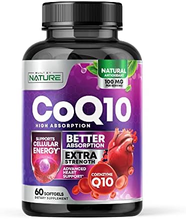 Amazon.com: CoQ10 100mg Softgels, High Absorption Coenzyme Q10, Heart ...