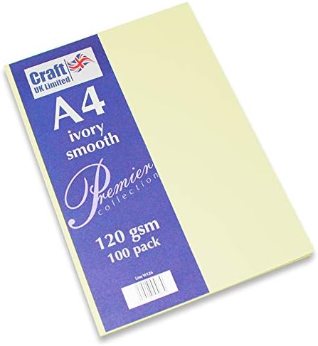 Ivory Cream A4 Coloured Craft Card 160gsm x 100 Sheets : Amazon.co.uk ...