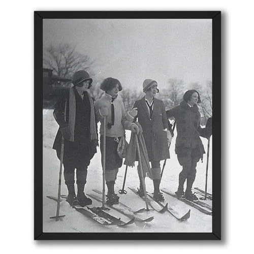 Amazon.com: InkFlow Vintage Skiers Poster – Classic Skiing Themed Wall Art Print, Retro Winter ...