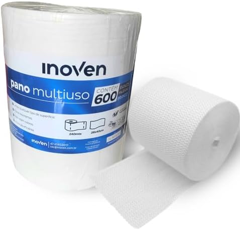 Pano Multiuso Bobina Perfex Rolo de Limpeza 28cmX240m - INOVEN - 600 ...