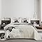 Amazon.com: DJY Black White Quilt Set Queen 3 Pieces Floral Bedding ...