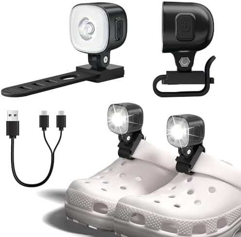 Amazon.com: Gxunnor Rechargeable Headlights for Crocs 2 Pcs, ABS LED ...