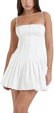 Amazon.com: YaRing Spring Dresses for Women 2024 Sexy Low Cut Backless ...