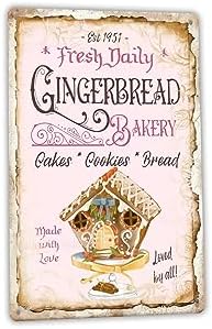 Amazon.com: Hushuoni Christmas Tin Sign Pink Gingerbread Express Train ...