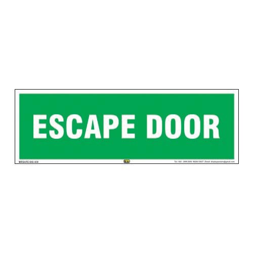 Mr. Safe - Escape Door Sign Hard Plastic Lamination 12 Inch X 4 Inch ...