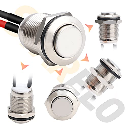 Snapklik.com : STARELO 5pcs 12mm Momentary Push Button Switch Silver Shell