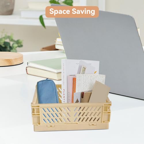 Mini Collapsible Storage Basket Stackable Storage Bin Crates Container ...