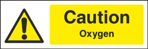 [WOOTTON INDUSTRIES LIMITED] 200mm x 66mm Caution Oxygen Sign [Self ...