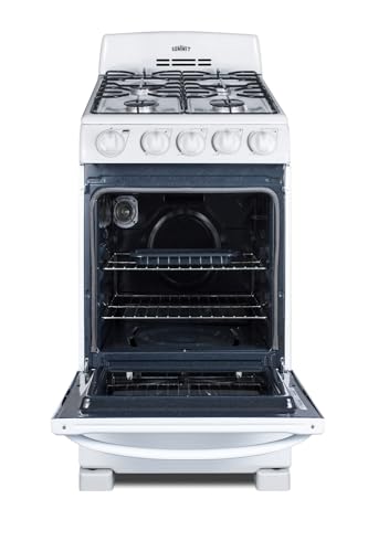 Summit RG200WS 20"" Freestanding Gas Range with 4 Burners 2.3 cu. ft ...