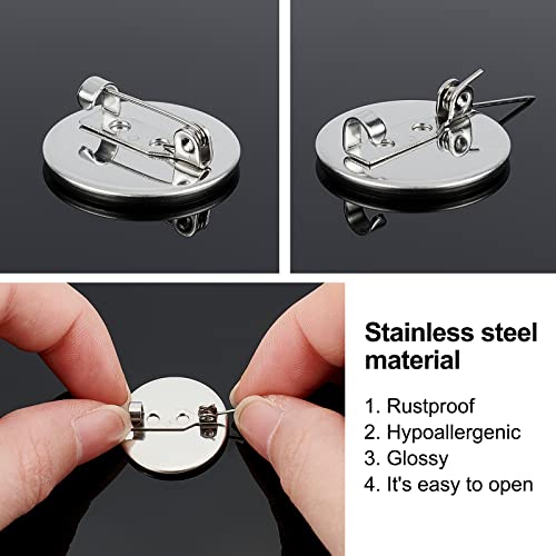 UNICRAFTALE 36pcs 16/18/20mm Flat Round Brooch Pin Stainless Steel ...
