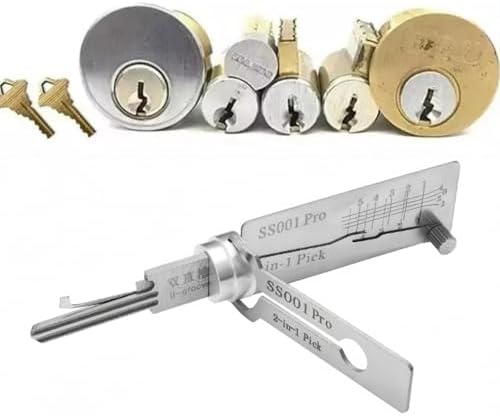SS001 Pro Stainless Steel Key Decoder,2 in 1 Lock Pick Key Decoder ...