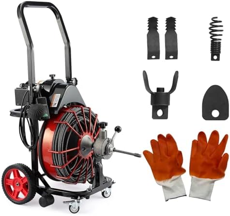 Winado Drain Cleaner Machine 100 FT x 1/2 Inch, 550W Portable Electric ...