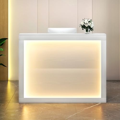 Amazon.com: TC-HOMENY Reception Desk with LED Lights, 55'' Retail ...