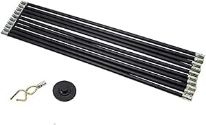 10-Piece Drain Clean Rod Set, Flexible Pipe with Plunger & Brass Plated ...