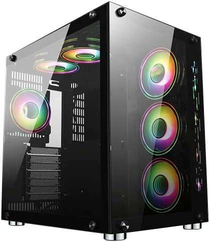 CiT Sauron Mid-Tower ATX PC Gaming Case ARGB | Black : Amazon.co.uk ...