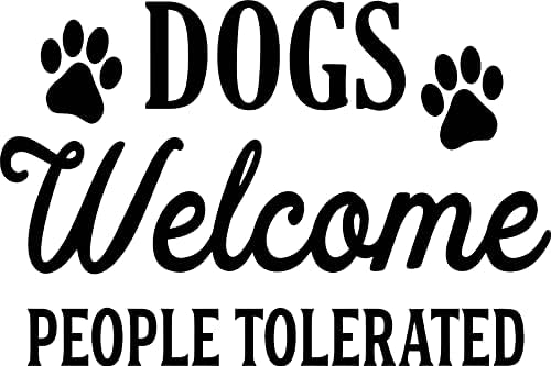 Shop Window Dogs Welcome Friendly Sign Vinyl Decal Sticker Decal ...