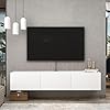 Amazon.com: Atelier Mobili White Floating TV Console, Wall Mounted TV ...