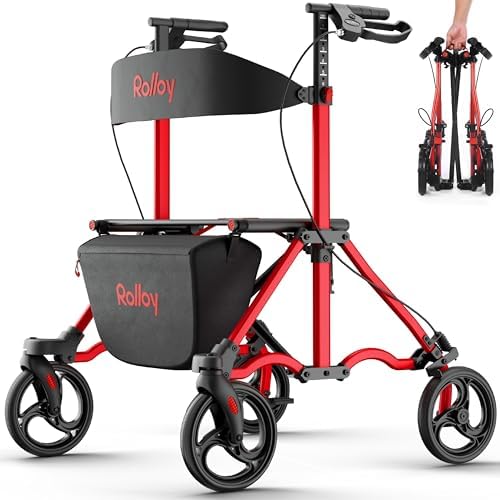 Amazon.com: Rollator Walkers for Seniors with Seat, Aluminum Ultra ...