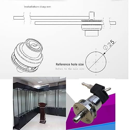 yu+ Glass Door Lock Round Glass Lock Glass Cabinet Lock with Key Wine ...