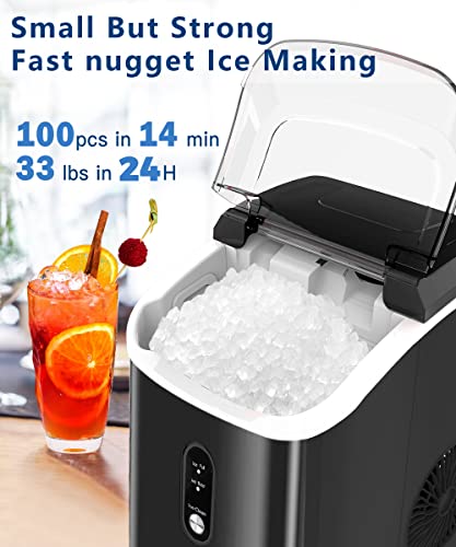 Snapklik.com : Kndko Nugget Ice Maker Countertop,34lbs/Day,Portable ...