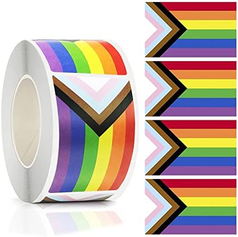 300 Pieces 5x3 cm Progress Pride Flag Stickers, Rectangle Rainbow Pride ...