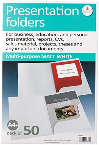 Corporate & Presentation White Matt Presentation Folders A4 Size (Pack ...
