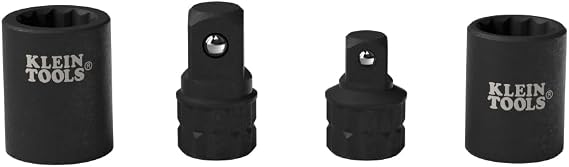 Klein Tools 65KADP KNECT (M) Impact Socket Adapter Set, 3/8-Inch and 1/ ...