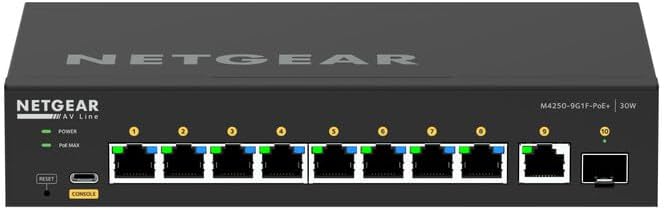 Amazon.com: NETGEAR GSM4210PD AV Line M4250-9G1F-PoE+ Managed Switch | 10 Ports | 110W PoE+ ...