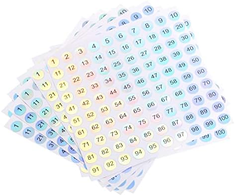 sourcing map Laser Number Stickers, Number 1 to 100 Round Self Adhesive ...