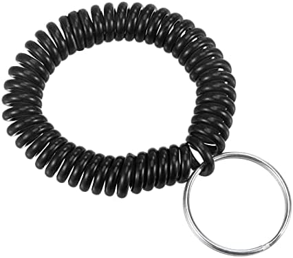 PATIKIL Spiral Keychain, 4 Pack Plastic Wrist Coil Keyring Wristband ...