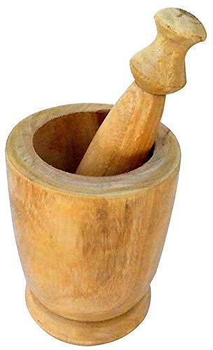 Buy Foot LINE Wooden Khalbatta Okhli Masher, Mortar and Pestle Set ...