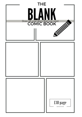 Amazon.com: Blank Comic Book, Coomic Panel, Kids Imaginal 7"x10" , 130 ...