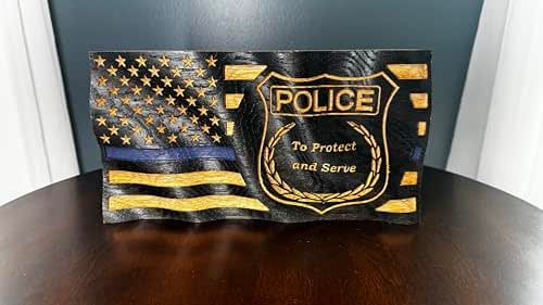 Amazon.com: Personalized Small Police Officer 'Thin Blue Line' Waving ...