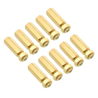 PATIKIL 20mm+6mm M5 Standoff Screws, 20 Pack Brass Hex PCB Standoffs ...