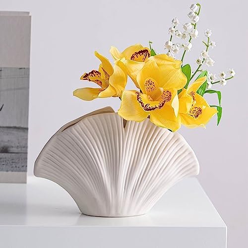 Amazon.com: SIETIOJI Seashell Vase for Living Room Decor,Funky Unique Vase Shell-Shaped Vase for ...
