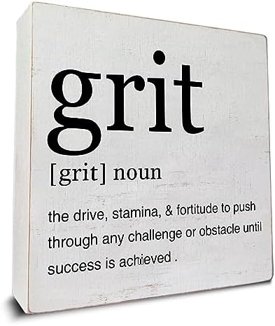 Amazon.com: Motivational Grit Gift Grit Definition Art Wooden Box Sign ...
