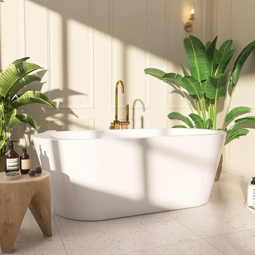 Adecab 61" Freestanding Bathtubs, Acrylic Soaking Tubs for Adult ...