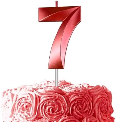 Amazon.com: 2.75in Tall 3D Diamond Shape Bright Red 7 Candles, Red ...