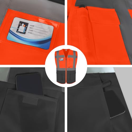 Graunton Hi Vis Vest, Zipper High Reflective Vests for Men Women, Hi ...