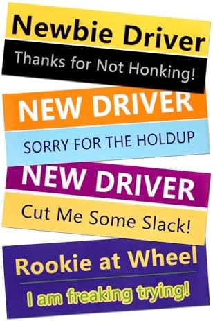 Amazon.com: 4pcs New Driver Stickers for Car, Reflective Waterproof ...