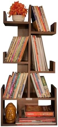 KITTU Wooden Book Shelf – Tree-Shaped Freestanding Book Stand, Stylish ...