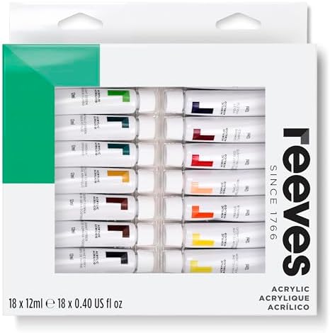 Reeves Acrylic Colour Tube Set, 10 ml - 24 Pack : Amazon.co.uk: Home ...