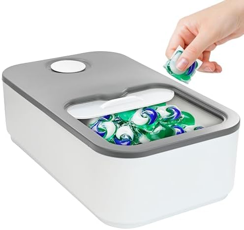Amazon.com: Skywin Laundry Pod Container with Slide Lid (White) - 2 ...