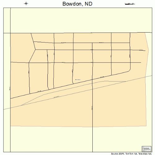 Amazon.com: Large Street & Road Map of Bowdon, North Dakota ND ...