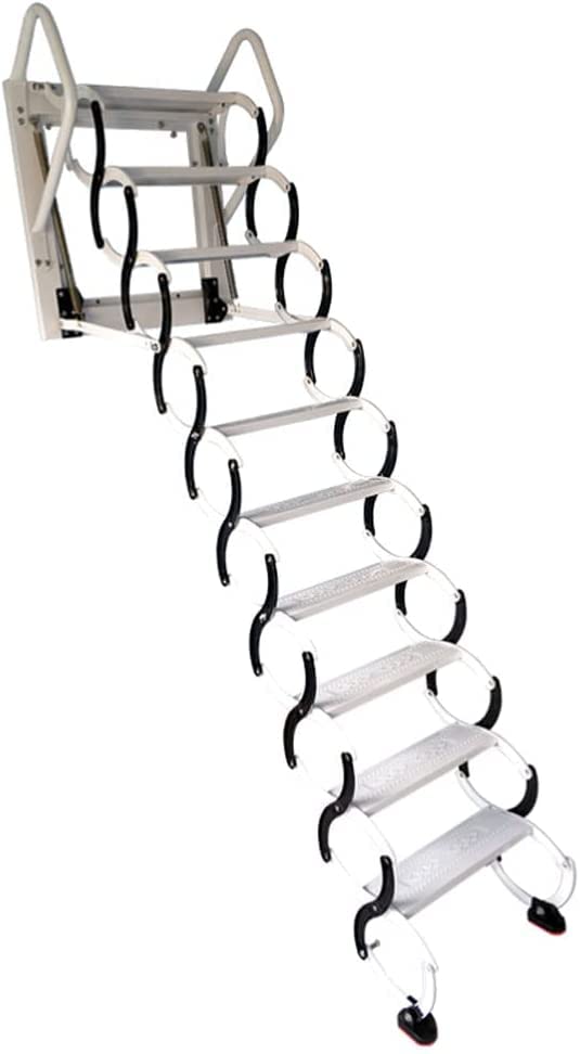Paashe Folding Loft Ladder Pull Down Attic Ladder Wall Mounted ...